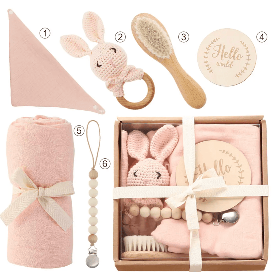 6 Piece Baby Gift Set - Pink - Baby Girl Gift Ideas - Baby Shower Gifts ...